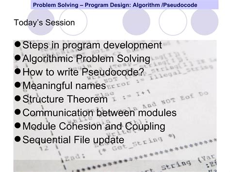 Program Design And Problem Solving Techniques Ppt Programming