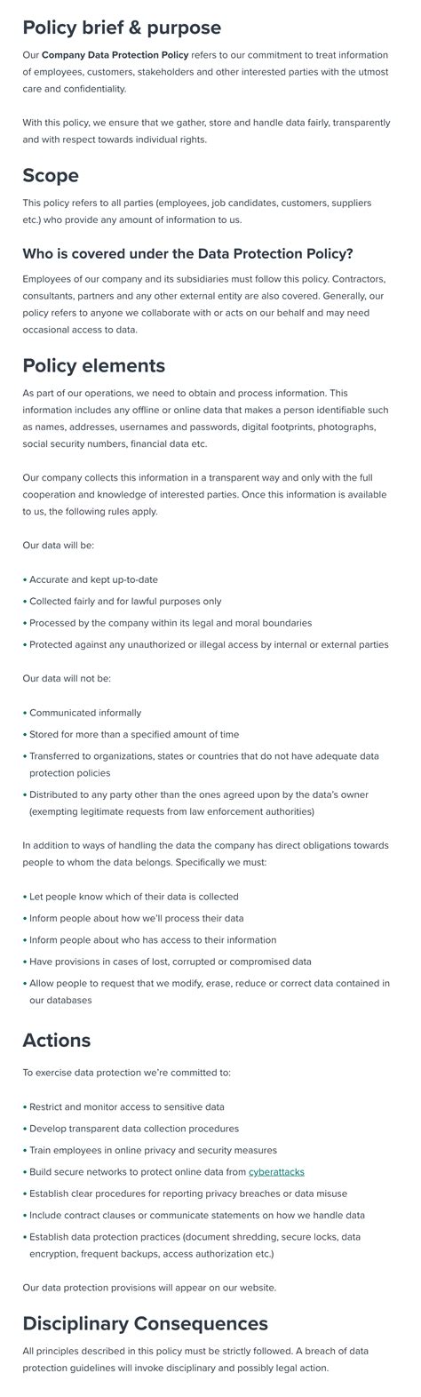 Data Archiving Policy Template