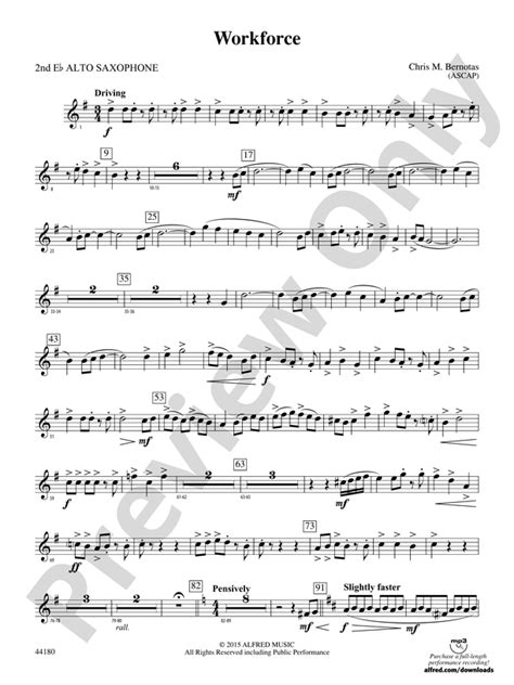 Workforce 2nd E Flat Alto Saxophone 2nd E Flat Alto Saxophone Part