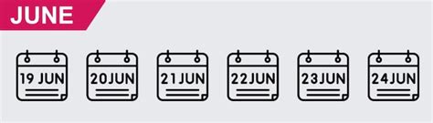 Premium Vector June Vector Icons Pack