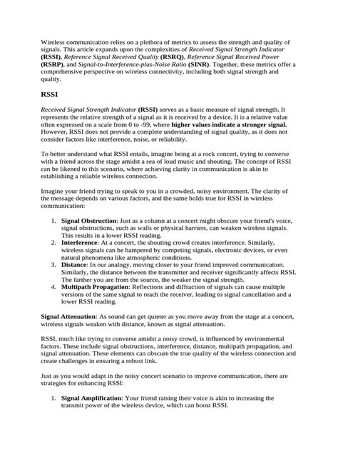 Understanding Rssi Rsrp Rsip Rsrq And Sinr Navigating The Complexity