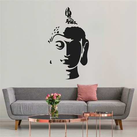 Sticker Mural Bouddha 3617681318064 Noir 7x12 Cm Leroy Merlin