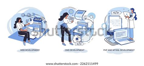 Website Architecture Concepts Metaphor Web Development Stock Vector Royalty Free