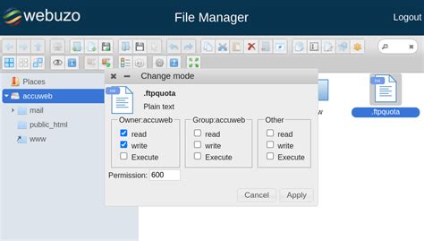 How To Change File Permissions In Webuzo File Manager Webuzo
