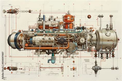 Drawing Of Large Industrial Machine Detailed Diagram Of Complex