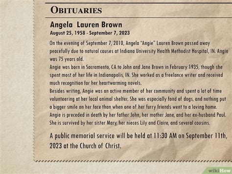How To Write An Obituary Writing Tips And Examples