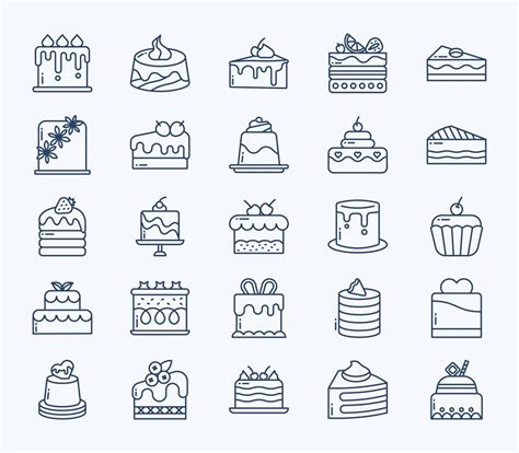 Conjunto De Iconos De Pasteles Y Tortas 11221559 Vector En Vecteezy