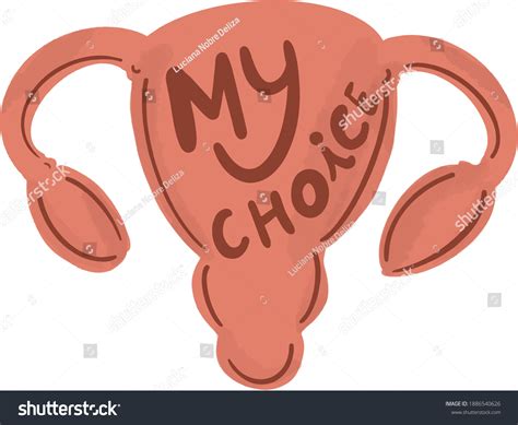 Uterus Lettering My Choise Sex Education Stock Vector Royalty Free