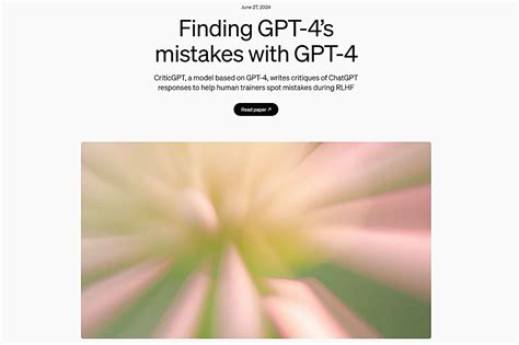 Aiがaiを訂正する世界への一歩ーーopenaiが「criticgpt」を発表 Chatgptのエラー検出を支援 Ledgeai