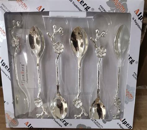 Комплект чаени лъжички метални със сребърно покритие Съдове Сервизи Прибори Банкя