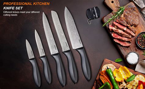 Raxco 10 Piece Kitchen Knife Set Stainless Steel Holder Compact