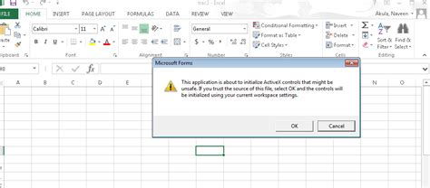 Activexobject Disable Activex Warning On Excel Open Stack Overflow