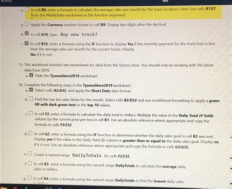 Solved In Cell B9 ﻿enter A Formula To Calculate The Average