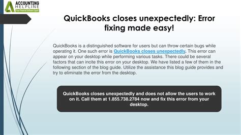 Ppt What To Do When Quickbooks Closes Unexpectedly A Complete Guide Powerpoint Presentation