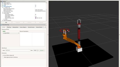 Ros Rviz Dof Arm Xtion Plan And Execute Youtube