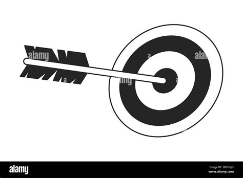 Arrow Target Flat Monochrome Isolated Vector Object Stock Vector Image