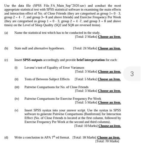 use the data file spss file fa main sep 2020 sav