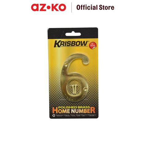 Jual Azko Krisbow Nomor Rumah 6 Polish Brass 10 Cm Shopee Indonesia
