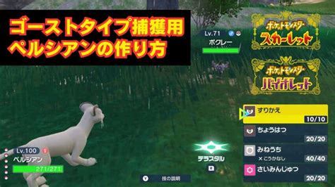 【ポケモンsv】ゴーストタイプ捕獲用ペルシアンの作り方
