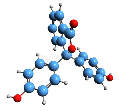 3d Image Of Phenolphthalein Skeletal Formula Stock Illustration