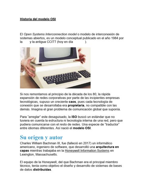 Historia Del Modelo Osi Pdf Modelo Osi Conjunto De Protocolos De Internet