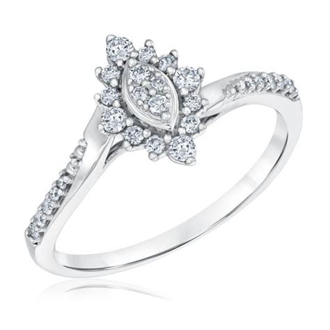 14ctw Diamond Marquise Shaped White Gold Promise Ring Reeds Jewelers