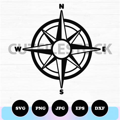 Nautical Compass Free Svg Png Dxf Eps Jpeg Cricut Silhouette Cameo