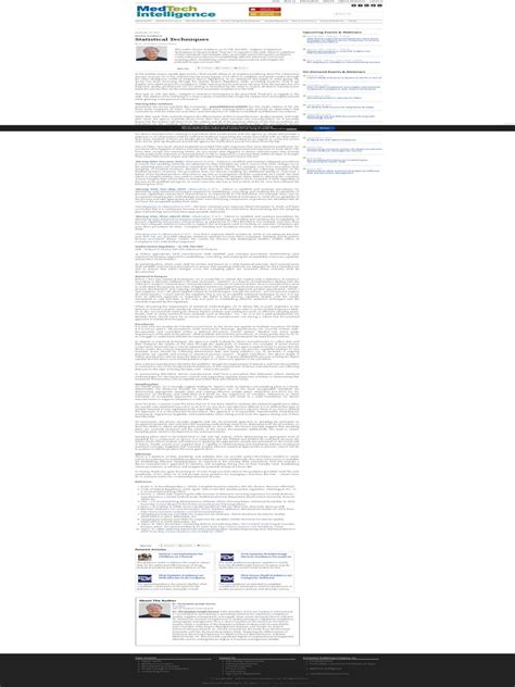 Column Statistical Techniques Medtech Intelligence Pdf Medical Device Statistics