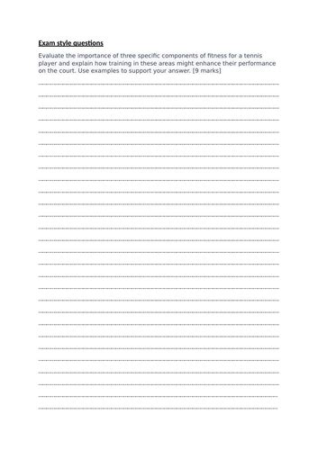 Components Of Fitness Igcse Pe Physical Education Teaching Resources