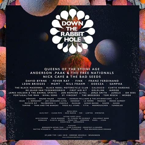 De Beste Down The Rabbit Hole Line Up Ooit