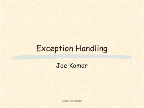 PPT Exception Handling PowerPoint Presentation Free Download ID