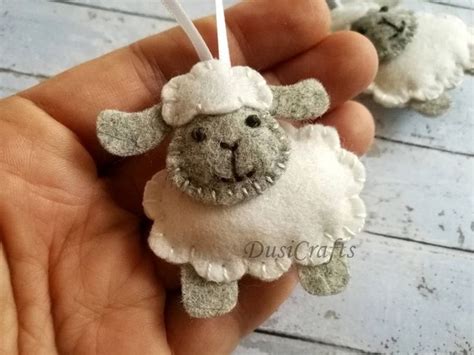 Felt Sheep Ornament Wool Felt Easter Lamb Ornament Pastel Etsy Felt
