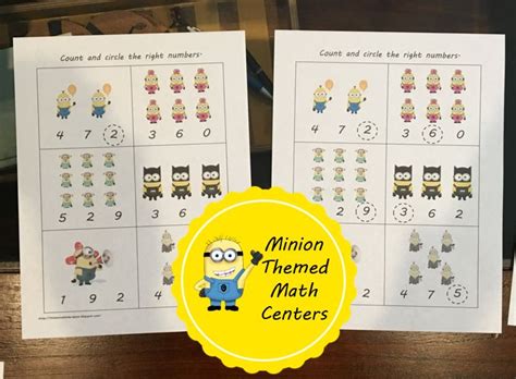 Little Miss Kims Class Minion Themed Math Centers Freebie