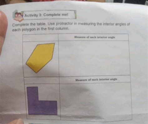 Activity 3 Complete Me Complete The Table Use StudyX