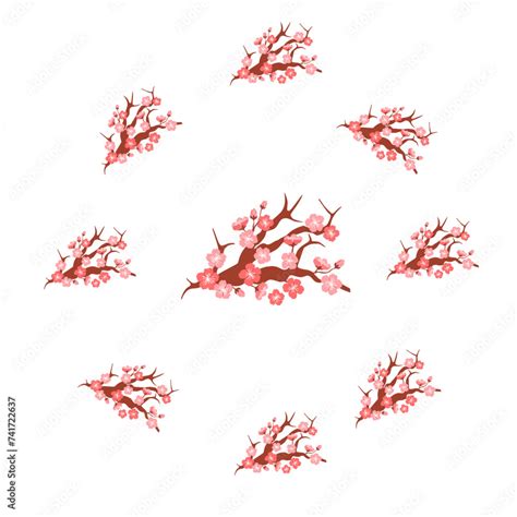 Sakura Pattern Vector Illustration The Repeating Pattern Sakura Blooms