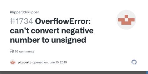 Overflowerror Can T Convert Negative Number To Unsigned Issue Klipper D Klipper Github