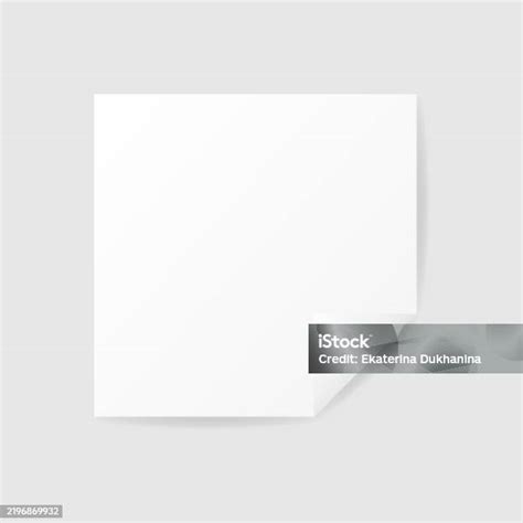 흰색 사각형 종이 알림 스티커 메모 할 일 접힌 가장자리가 있는 사실적인 스티커 그림자로 고립 된 벡터 일러스트 레이 션 0명에 대한 스톡 벡터 아트 및 기타 이미지