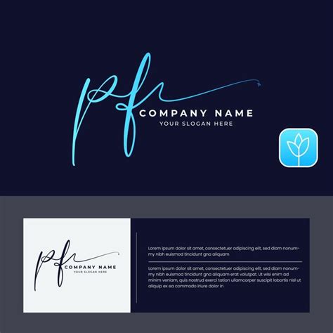 Premium Vector Pf P F Initial Letter Handwriting And Signature Logo