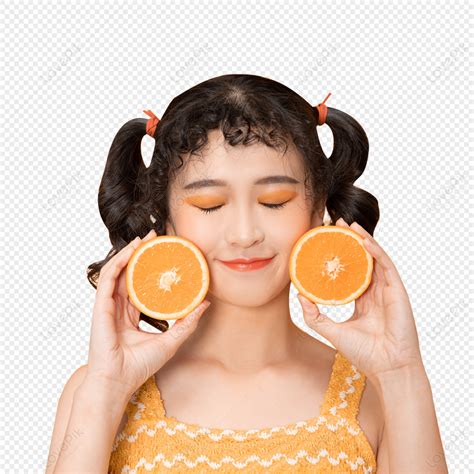 오렌지와 달콤한 소녀 Png 일러스트 무료 다운로드 Lovepik
