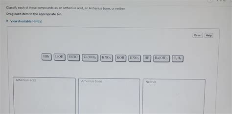 Solved Classify Each Of These Compounds As An Arrhenius