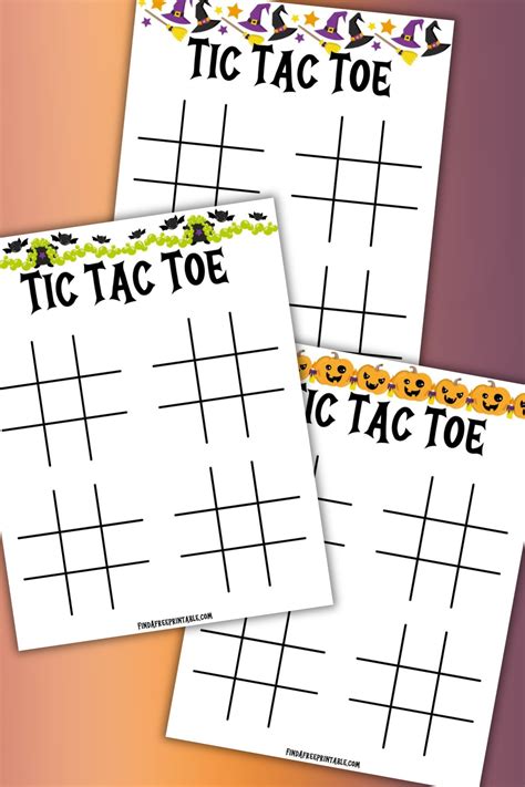 Free Halloween Tic Tac Toe Printable Sheets Find A Free Printable