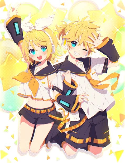Kagamine Rin And Kagamine Len Vocaloid Drawn By Mamyouda Danbooru