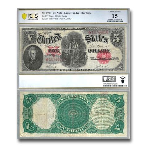 Buy 1907 500 Legal Tender Woodchopper F 15 Pcgs Fr89 Star Note