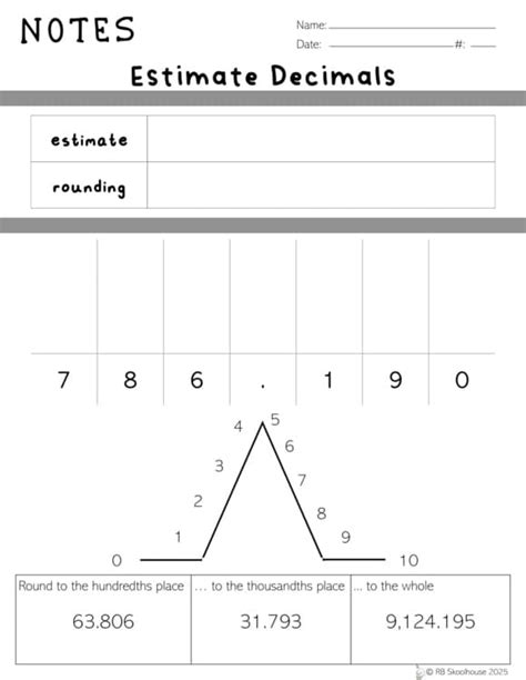 Decimal Operations Rounding Guided Notes Concepts And Vocabulary Review
