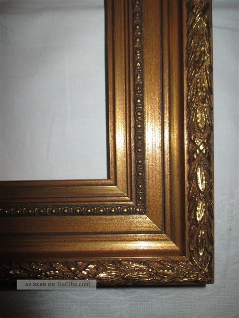 Bilderrahmen Alt Massiv Holz Goldfarben Mit Stuckauflage Frankreich Um Ca