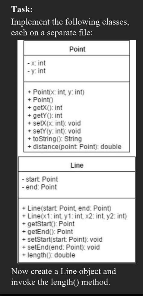 Solved Task Implement The Following Classes Each On A