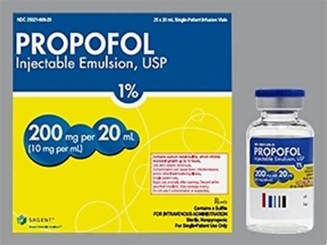 Propofol Injection 10 Mg Ml Single Dose Vial 20 Ml 25 Tray Mcguff