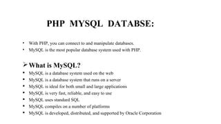 Php Databse Handling PPT