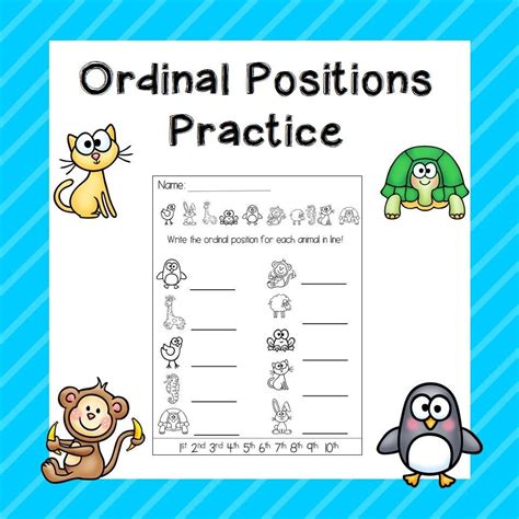 Ordinal Position Worksheets For Kindergarten