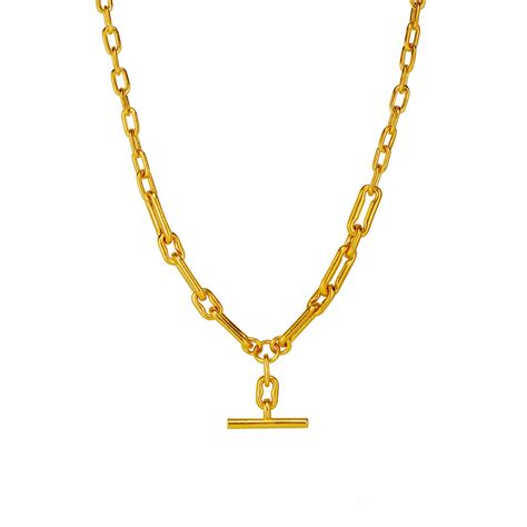 Linear Toggle Chain 24k Gold Menē